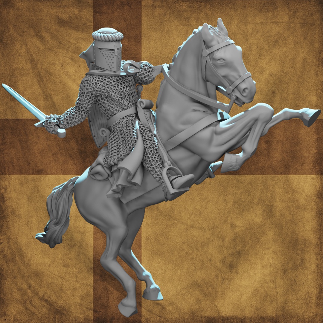 Mounted Crusader Knight – Dynamic Charging Pose – 28–32mm STL ...